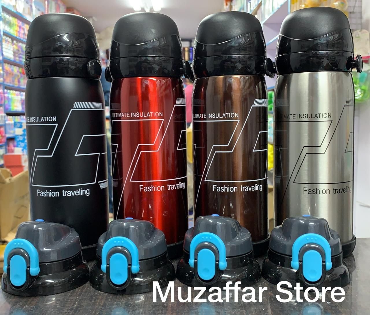 Steel tharmas bottle 800ml two cap – Edokan.pk